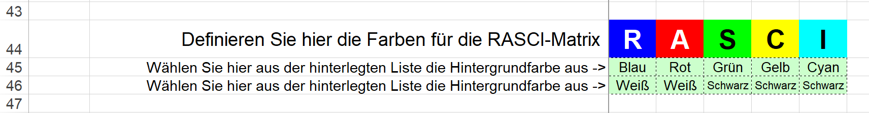 www.exceltricks.de — RASCI-Matrix – (Modell #1) Mit der RASCI-Matrix...